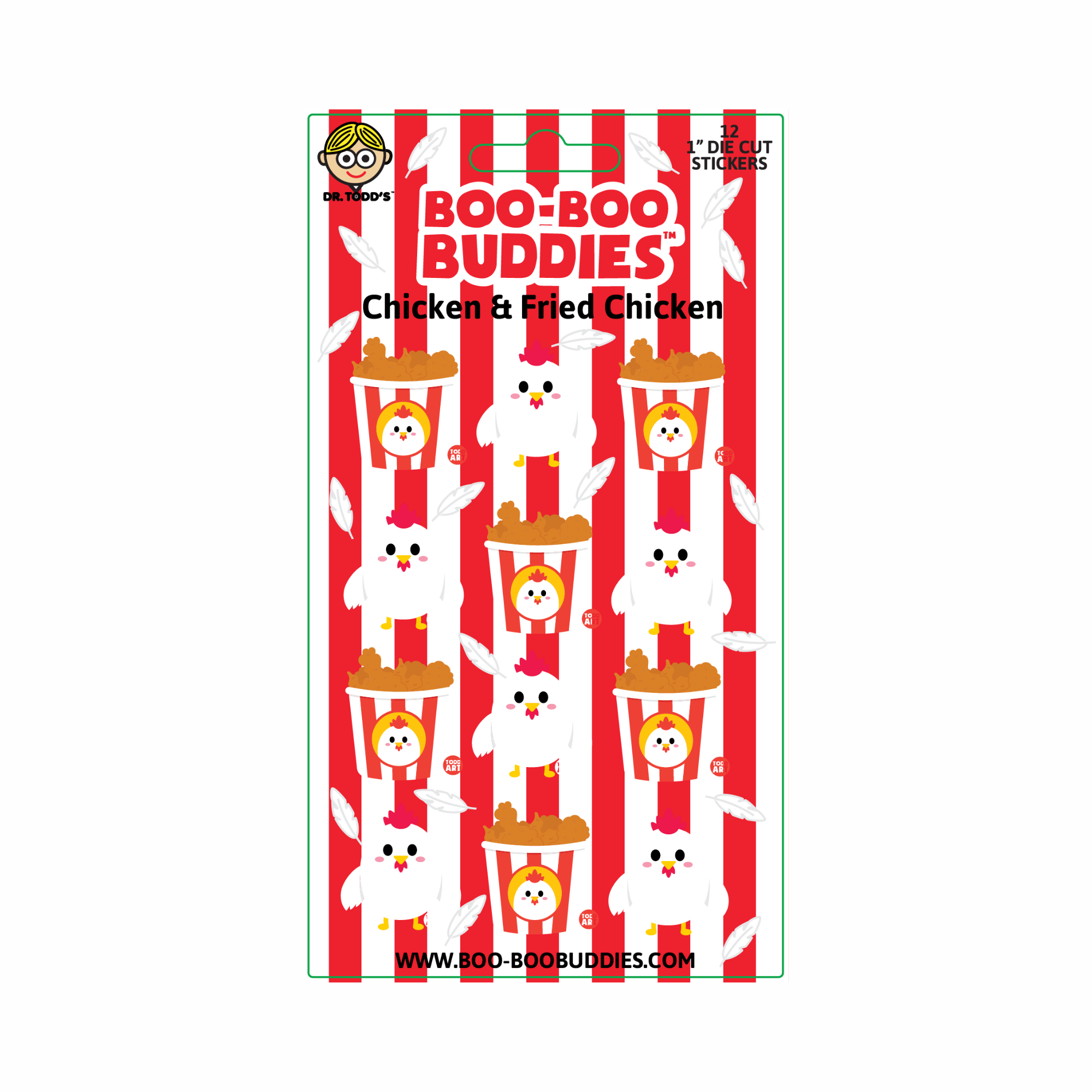 Mini Chicken & Fried Chicken Sticker Sheet – 12 Collectible 1-Inch Fun ...