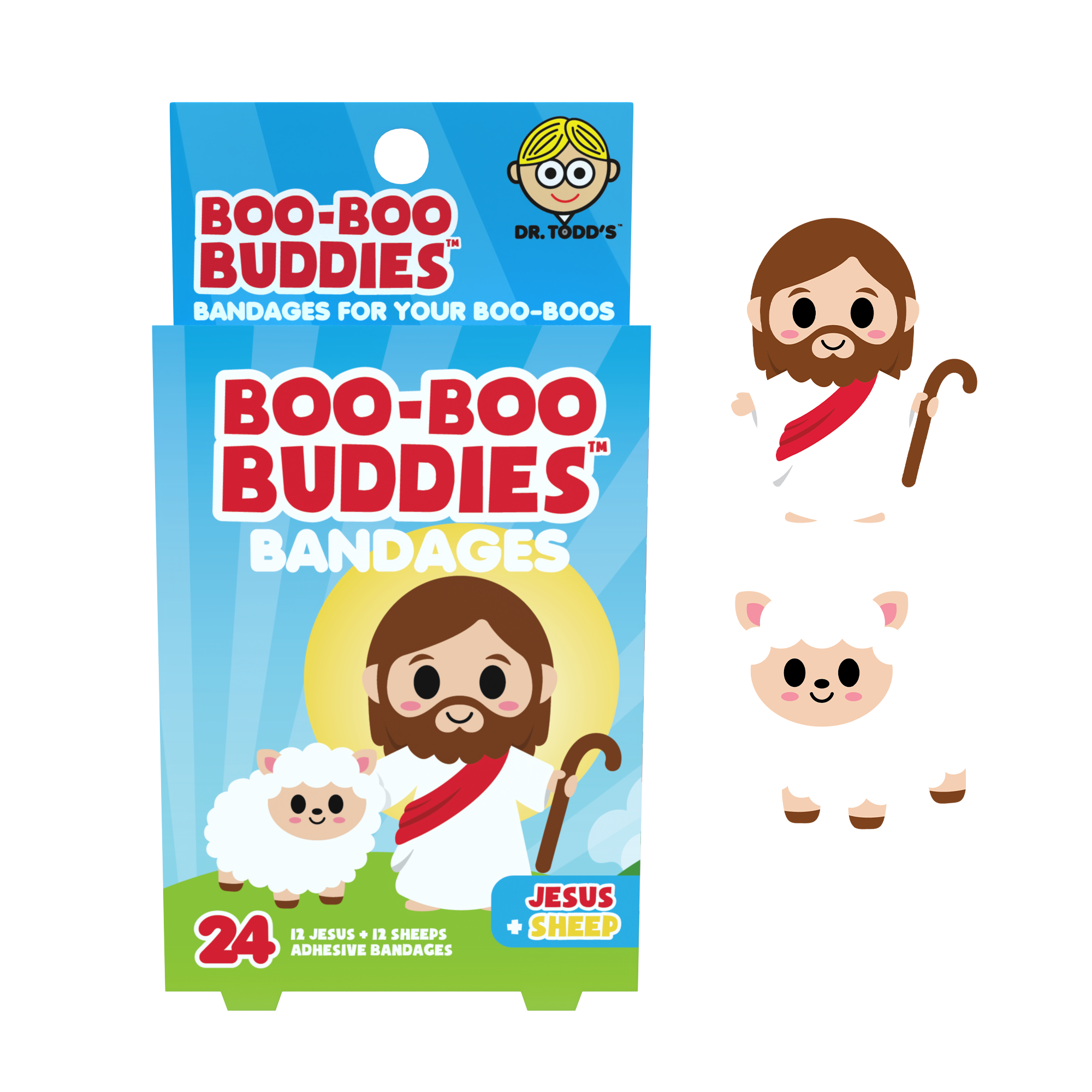 Jesus & Sheep Bandages for Kids | Boo-Boo Buddies® 24 Ct – Boo Boo Buddies