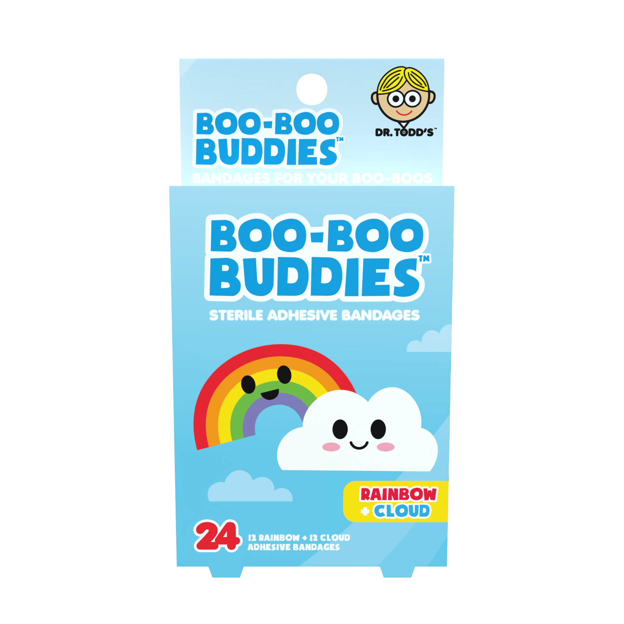 🌈☁️ Rainbow & Cloud Bandages for Kids Boo Boo Buddies™ – 24 Ct`