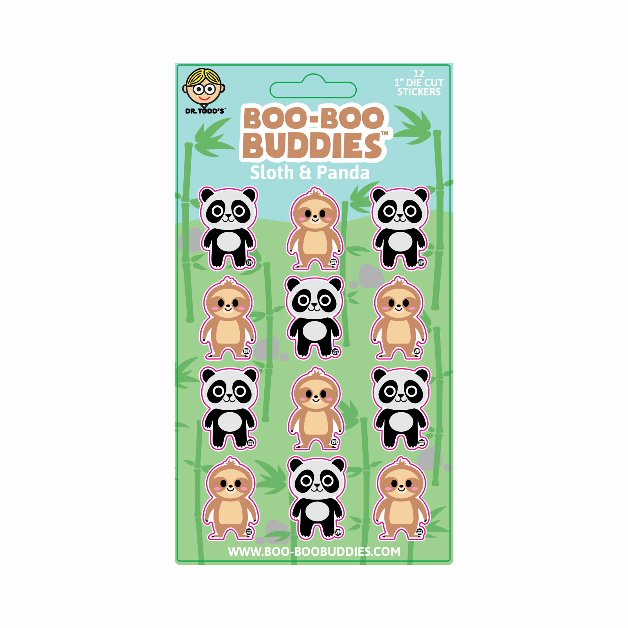 Sloth and Panda Vinyl Sticker Sheet – Boo Boo Buddies